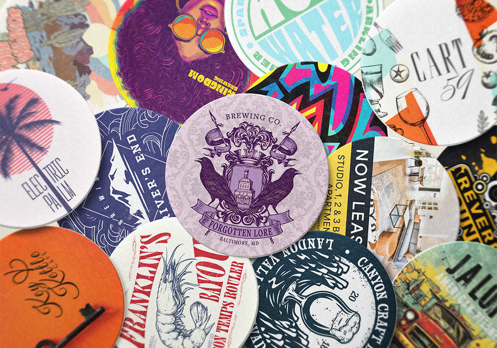 15 Drink Coaster Design Tips to Soak Up Customer’s Attention | Stomp ...