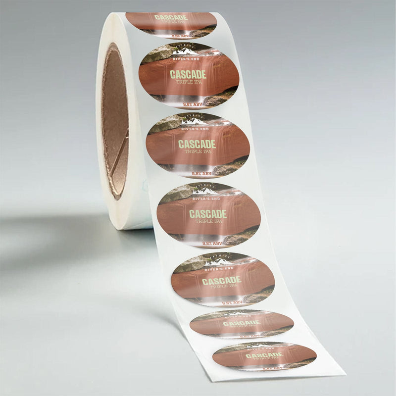 Oval 12 oz Beer Bottle Labels | Instant Proofs | Stomp Stickers
