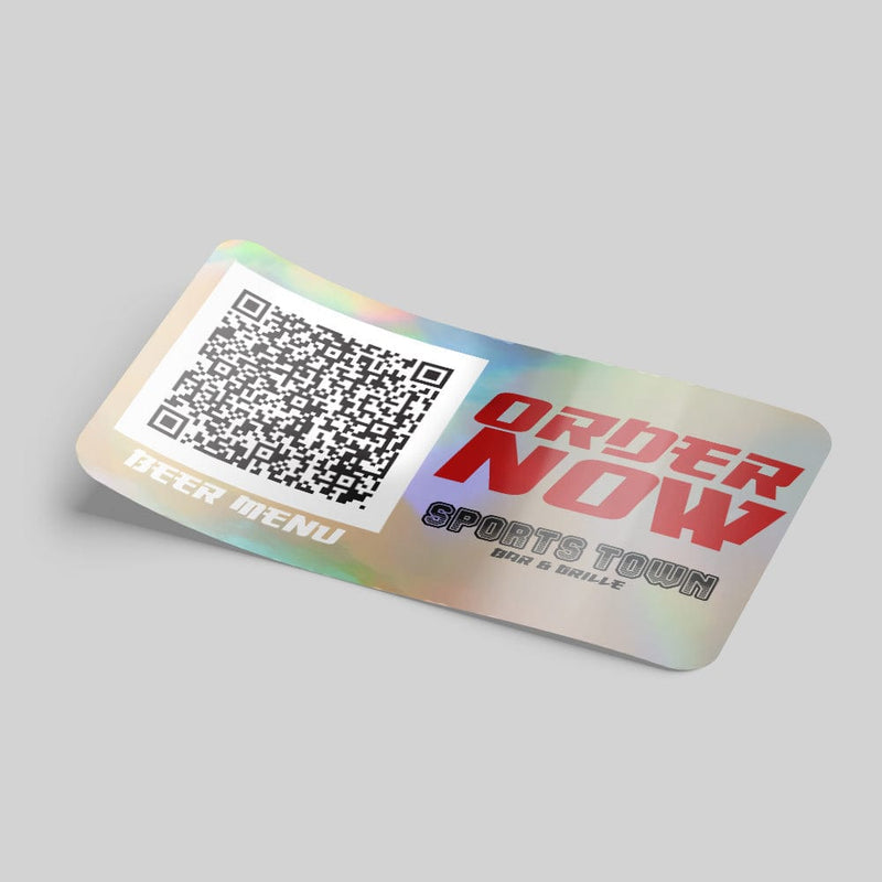 Holographic Round Corner Rectangle Stickers | Stomp Stickers